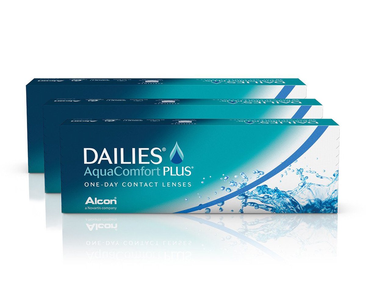 Dailies Aqua Comfort Plus 90 linssiä Kertakäyttölinssit Piilolinssit ...