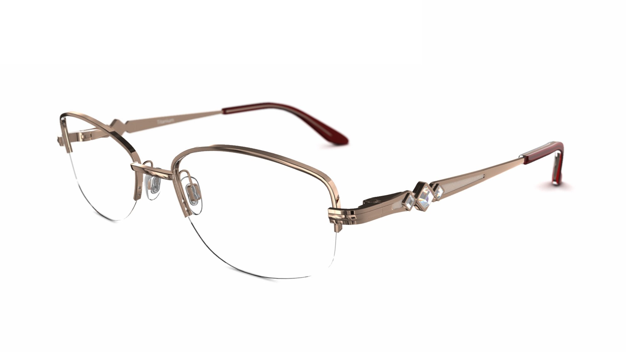 Ultralight Dam glasogon TITAN 286 | Guld Oval Metall Titanium Båge 1795 ...