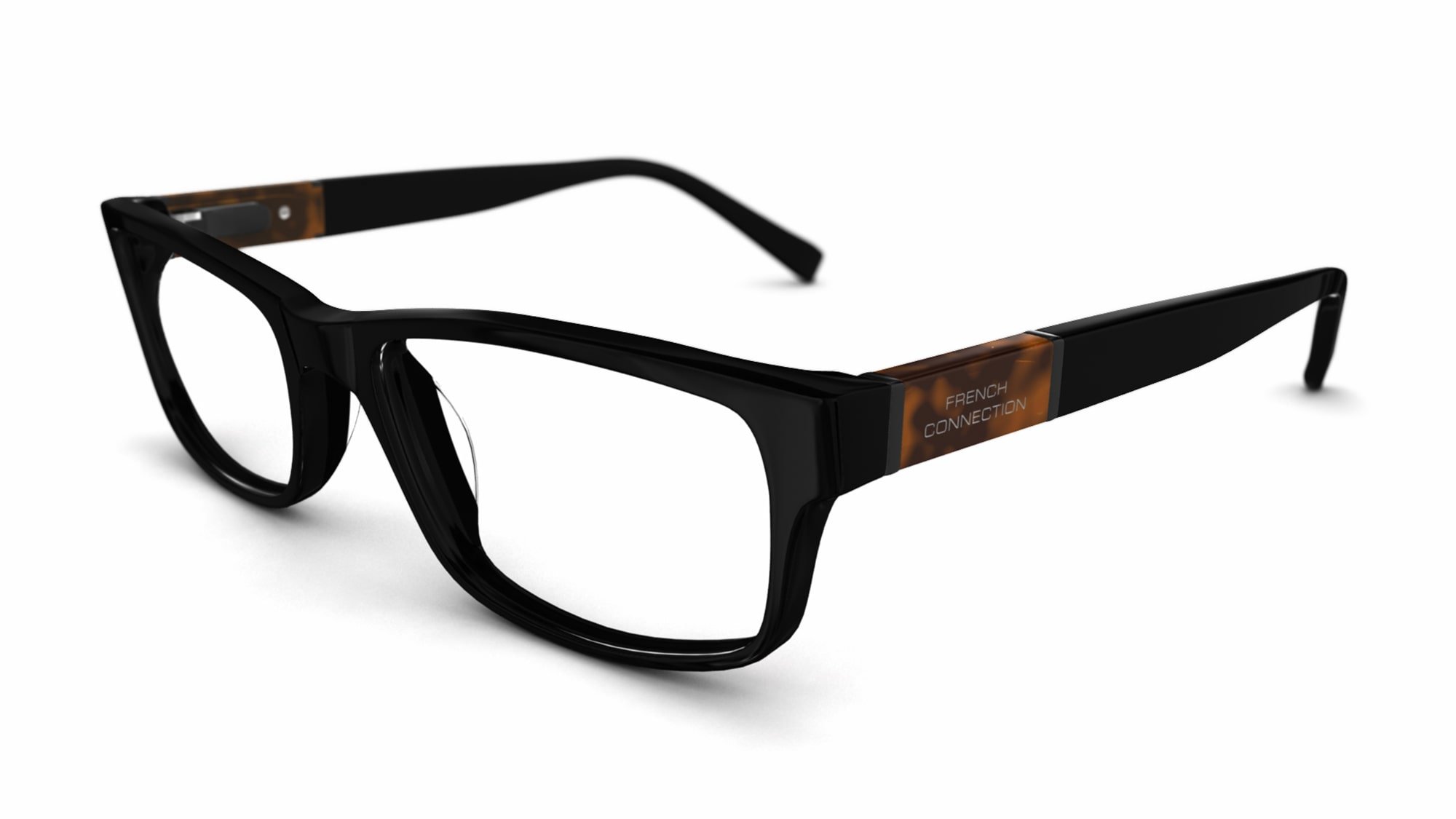 French Connection Men's glasses FC 103 | Black Rectangle Plastic ...
