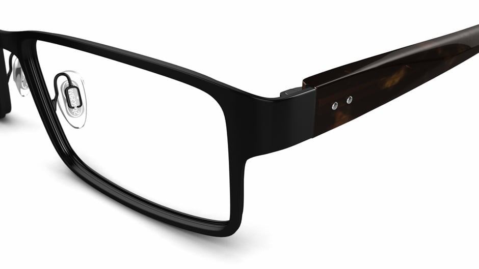 Specsavers Men's glasses HILTON | Black Square Metal Stainless steel ...