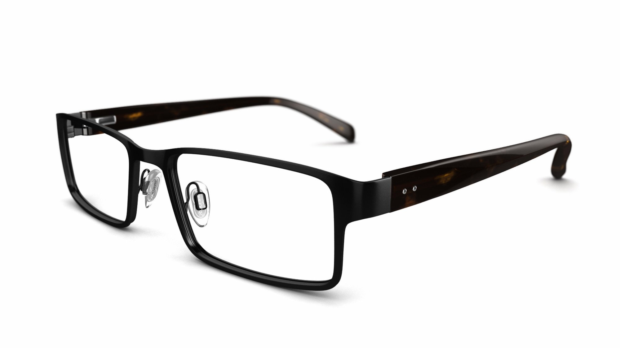 Specsavers Men's glasses HILTON | Black Square Metal Stainless steel ...