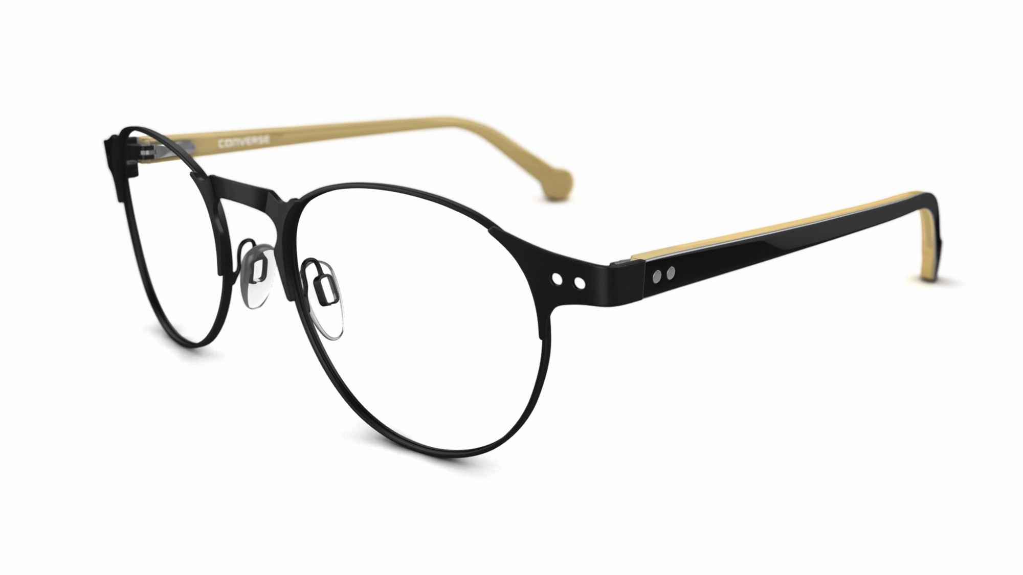 Converse Men's glasses CONVERSE 10 | Black Round Metal Stainless steel ...