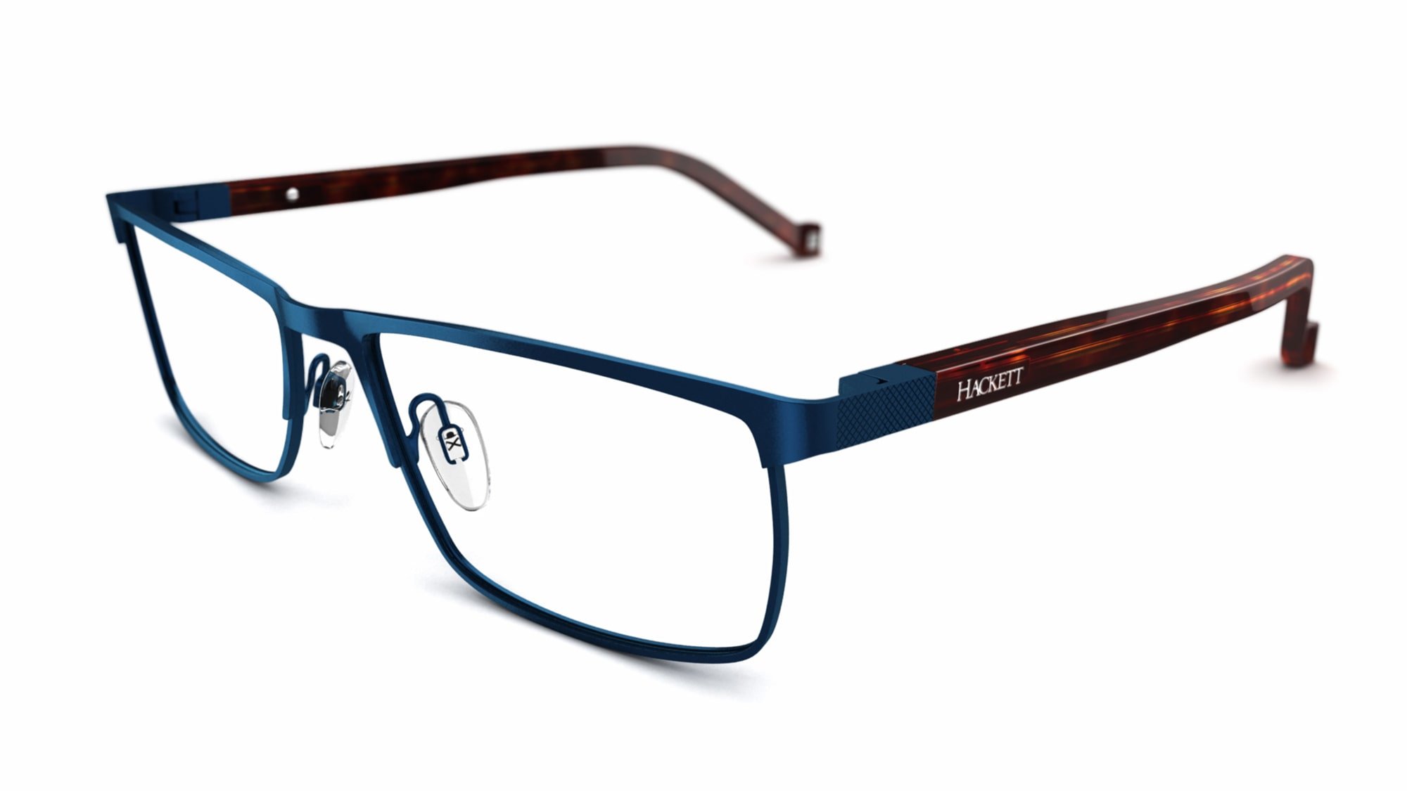 Hackett Men's glasses HACKETT CONNAUGHT | Blue Square Metal Stainless ...