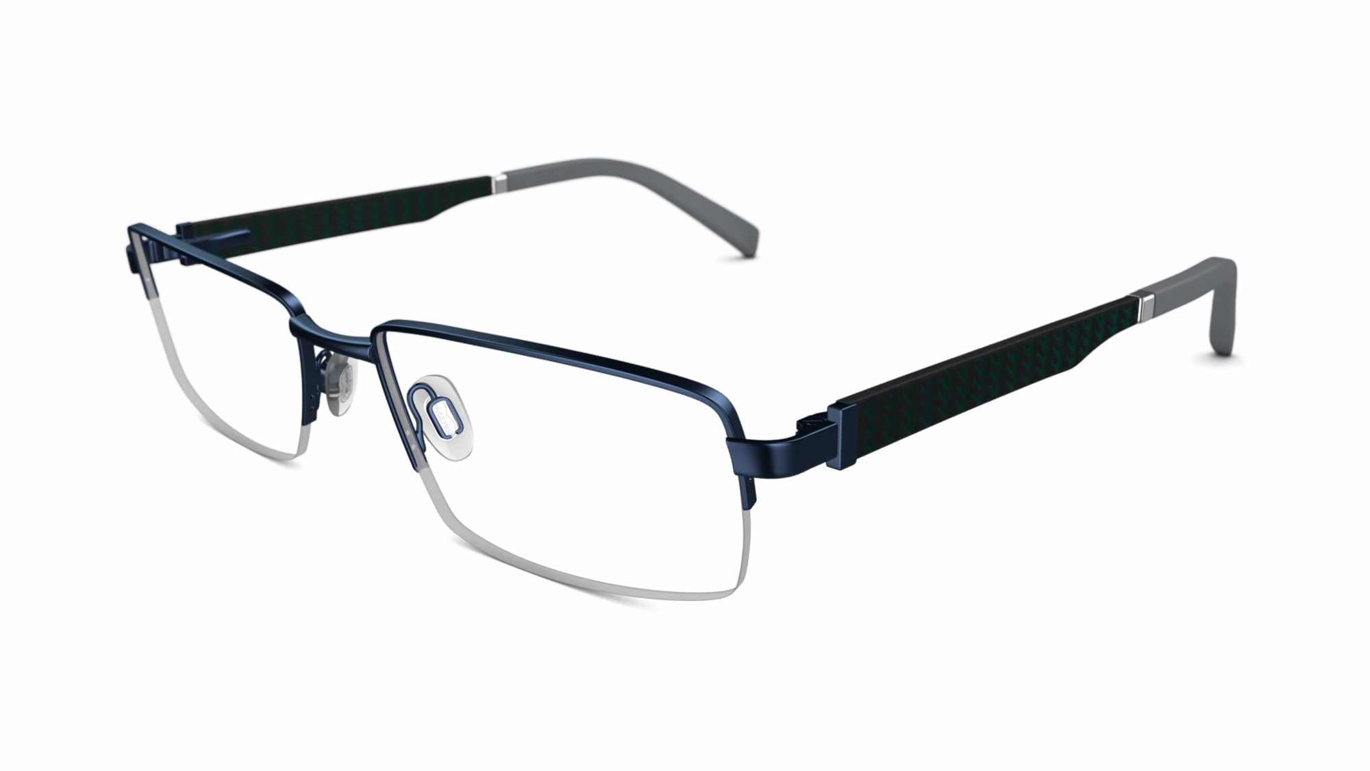 Specsavers Men's glasses CARBON 01 | Blue Rectangle Metal Stainless ...