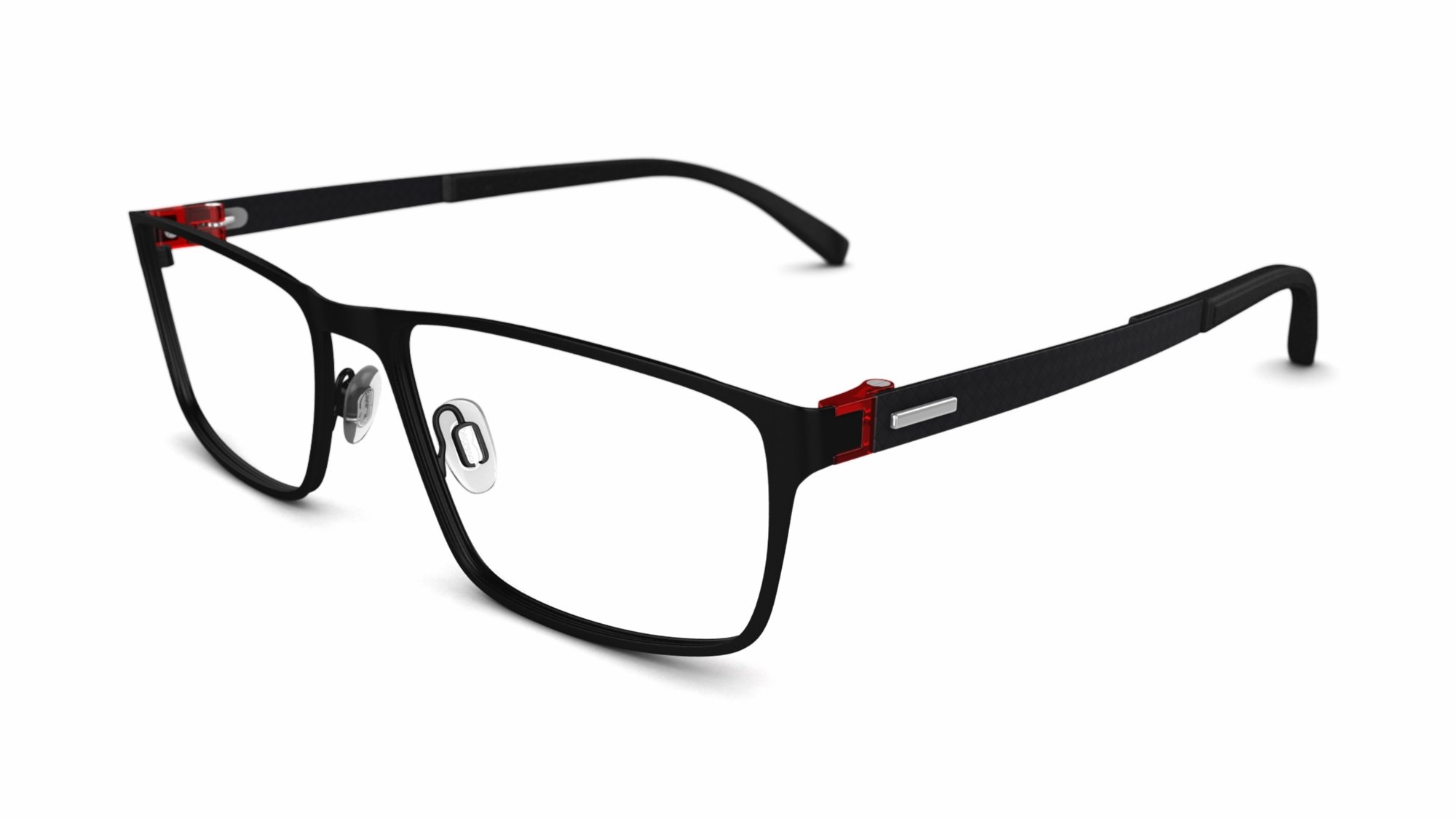 Specsavers Men's glasses CARBON 05 | Black Rectangle Metal Stainless steel Frame £100 ...