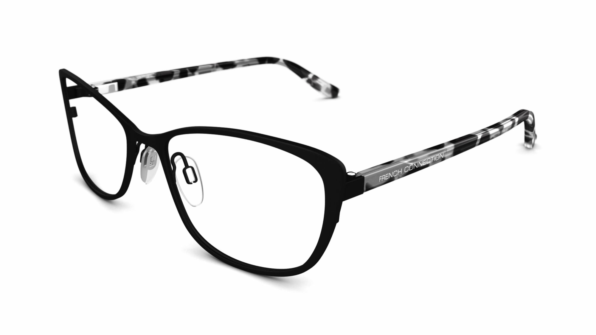 French Connection Women's glasses FC 135 | Black Cateye Metal Nickel ...