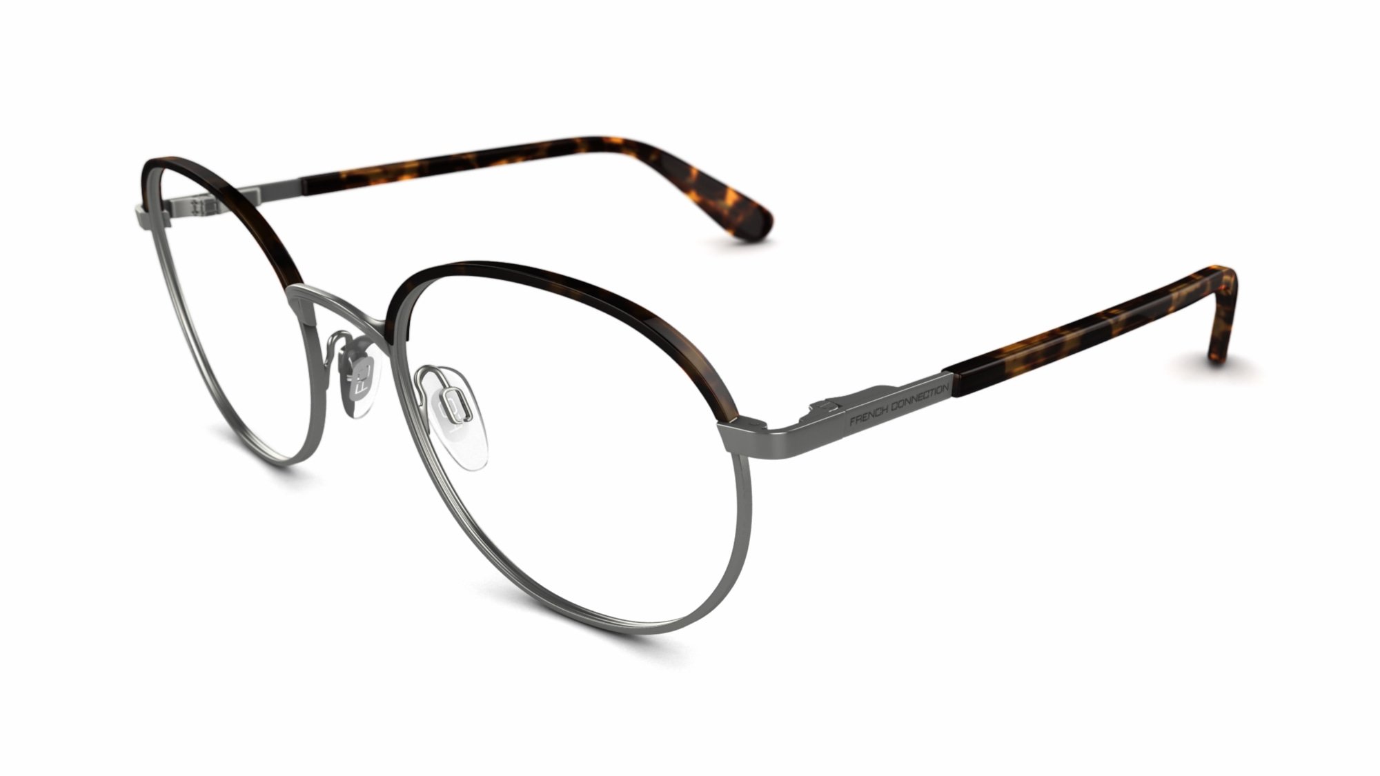 French Connection Men's glasses FC 138 | Gunmetal Round Metal Stainless ...