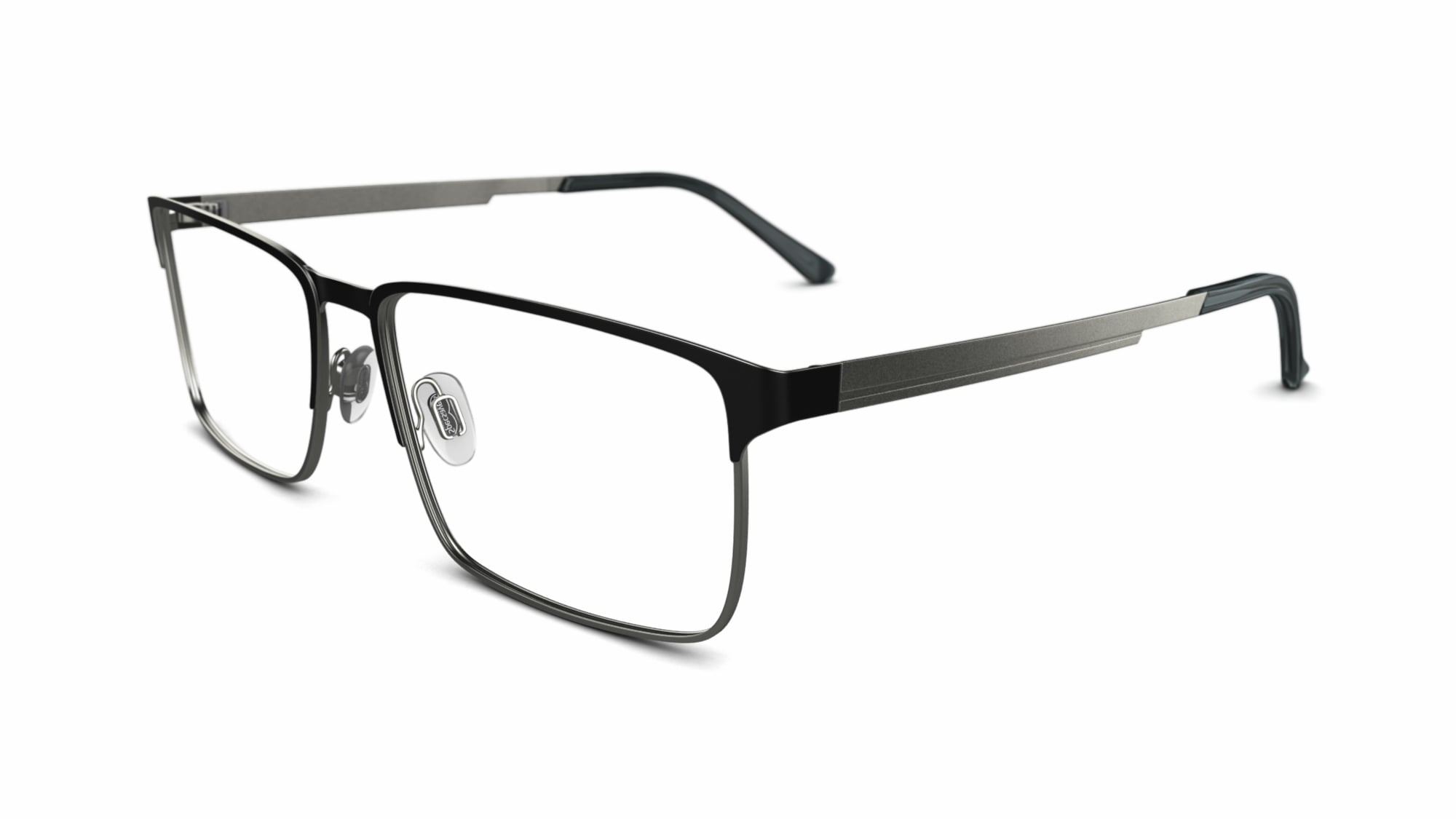 Specsavers Men's glasses FLEXI 149 | Black Rectangle Metal Stainless ...