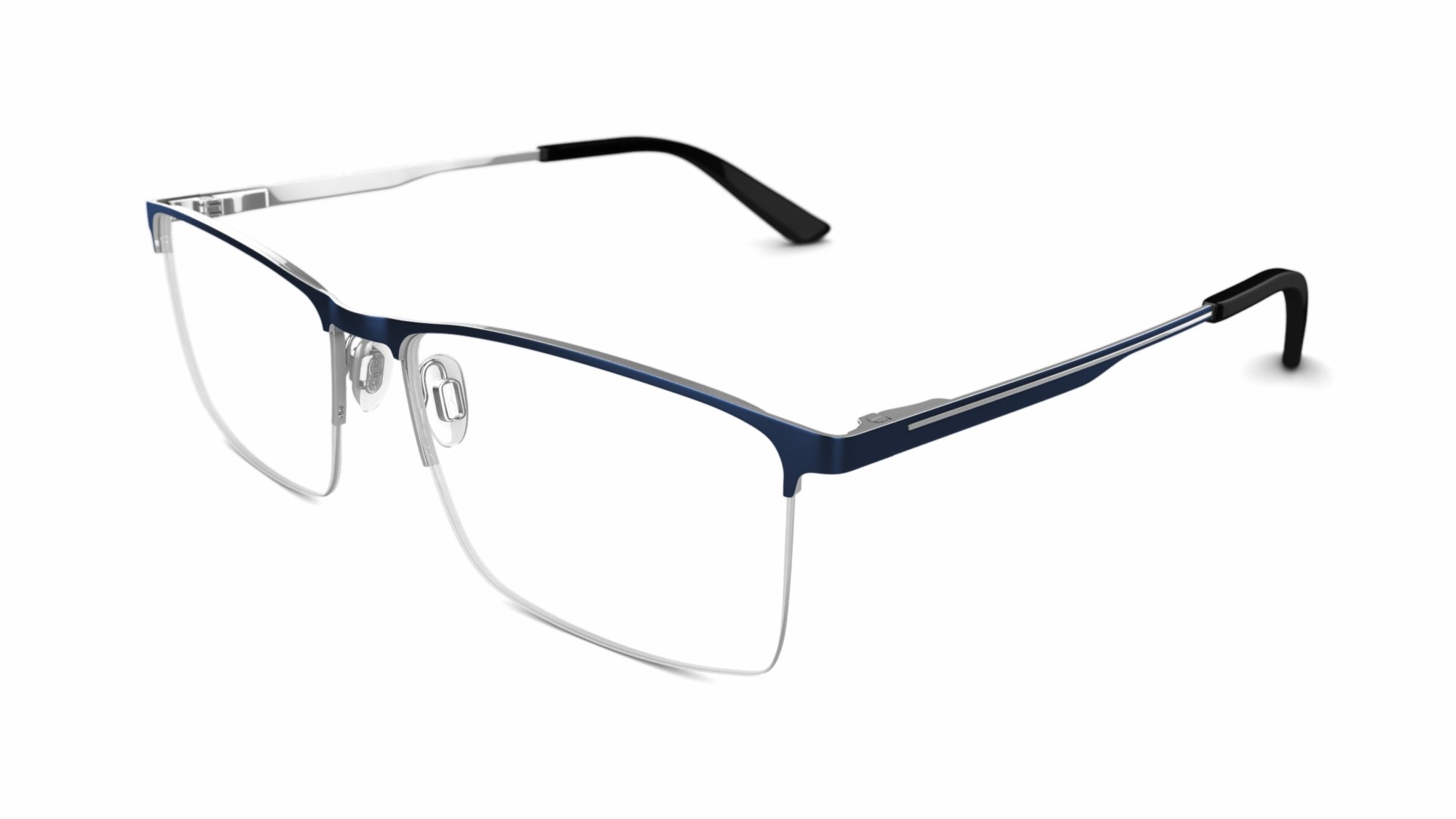 Specsavers Men's glasses ROUEN | Blue Angular Metal Stainless steel ...