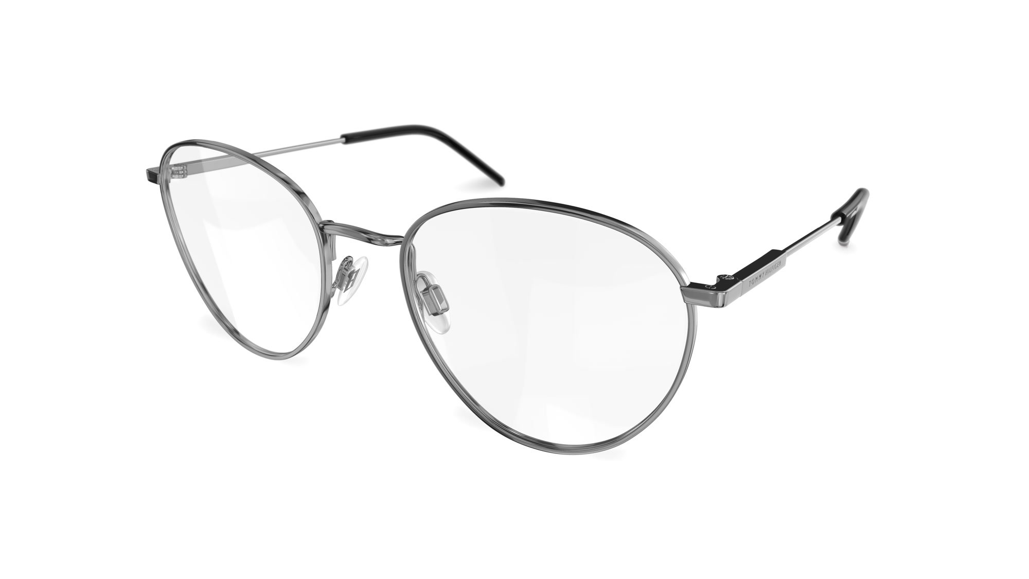Tommy Hilfiger Women's glasses TH 117 | Gunmetal Round Metal Stainless ...