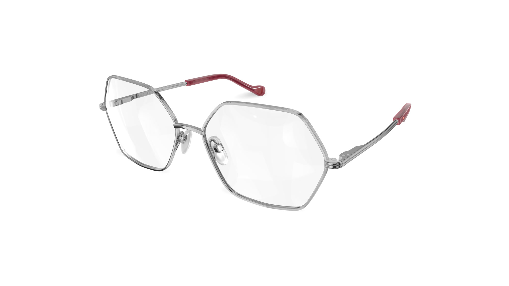 LIBERTY LONDON Women's glasses LL 02 | Silver Geometric Metal Stainless ...