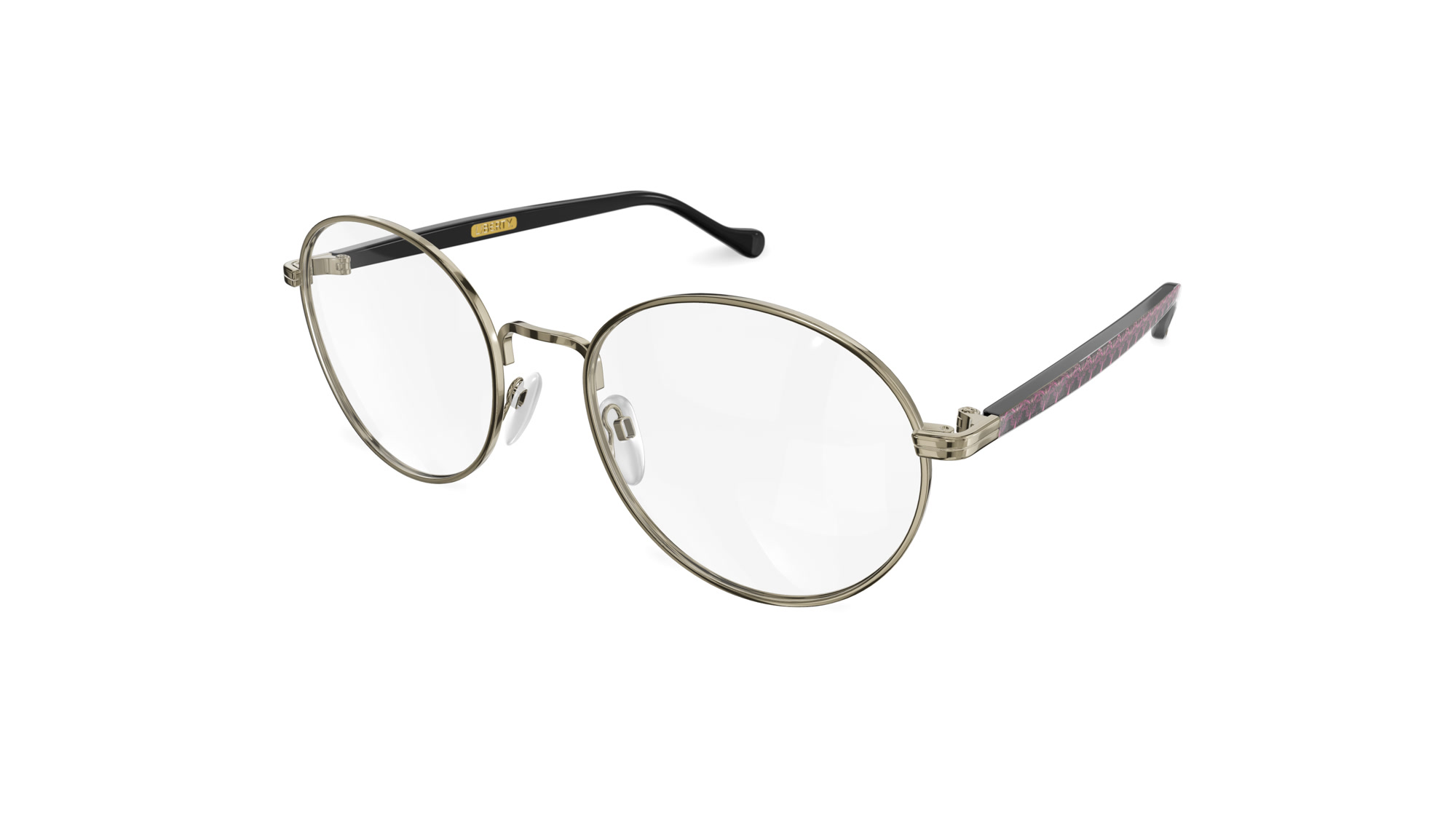 LIBERTY LONDON Women's glasses LL 04 | Gold Round Metal Stainless steel ...